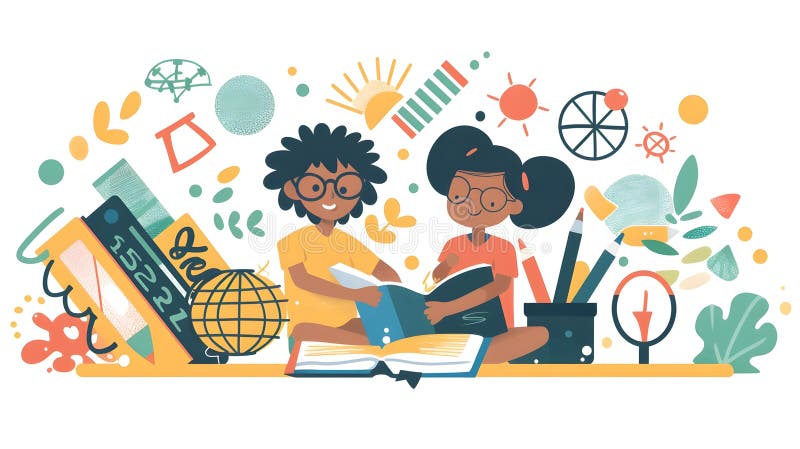 Children Discover the Joy of Reading Books Together, Exploring ...