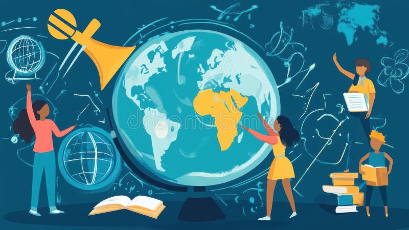 Global Education Initiative Stock Illustration - Illustration of ...