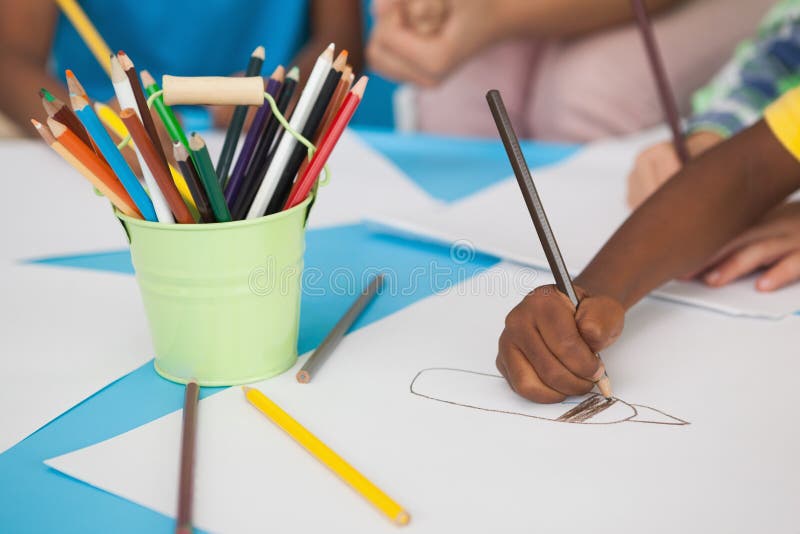 Children Doing Arts and Crafts Stock Image - Image of table, preschool ...
