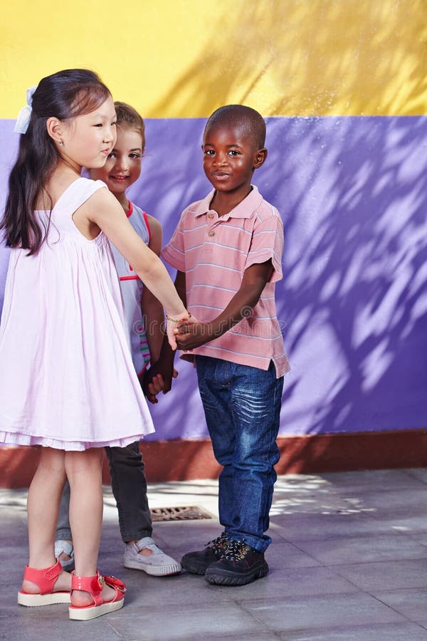 Children Doing Circle Dance in Kindergarten Stock Image - Image of play ...
