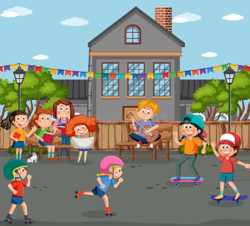 Children Doing Different Activities Stock Vector - Illustration of ...