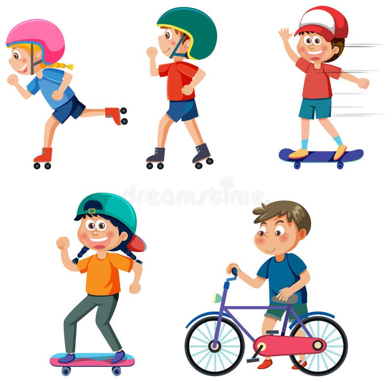 Children Doing Different Activities Set Stock Vector - Illustration of clipart, human: 255523553