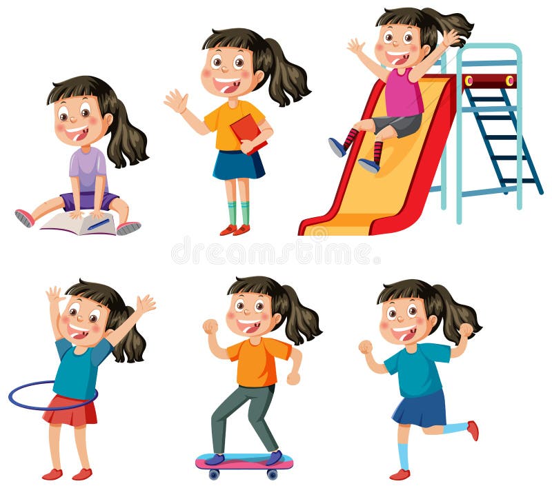 Children Doing Different Activities Set Stock Vector - Illustration of ... Children Doing Different Activities Set Stock Vector - Illustration of ...