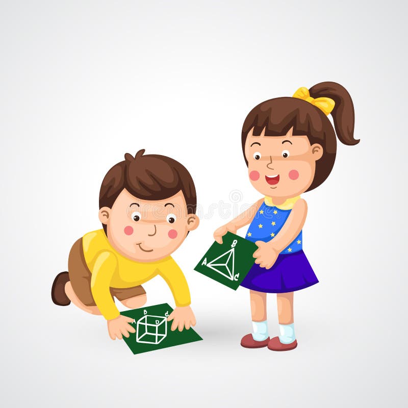Children Doing Homework Stock Illustrations – 594 Children Doing ...
