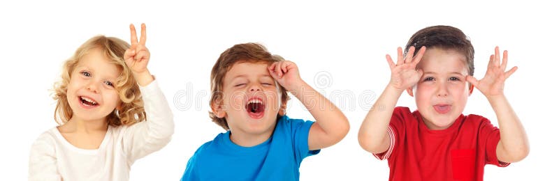 Children Doing Joke and Laughing Stock Photo - Image of joyful, healthy ...