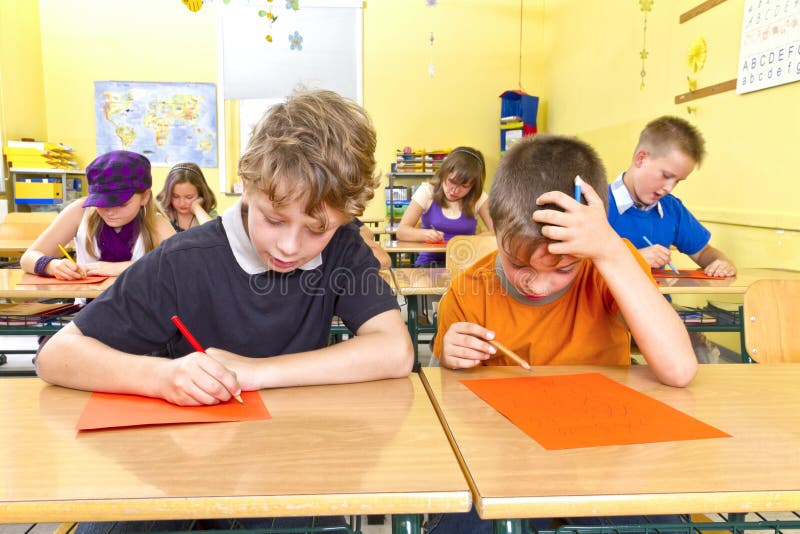 Test at school stock image. Image of people, cheerful - 30256617