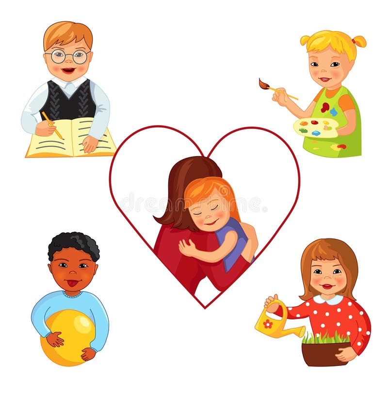 Children with Down Syndrome Stock Vector - Illustration of play, face ...