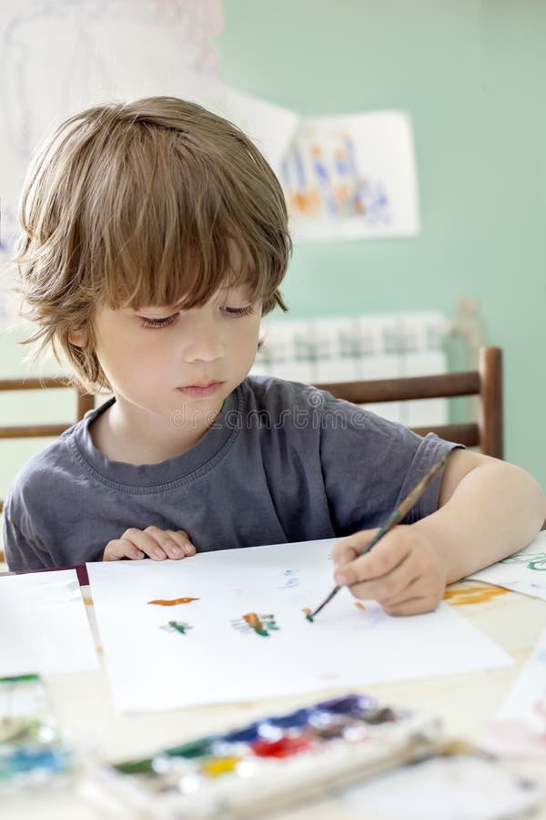 Children draw in home stock photo. Image of arts, education - 73628796