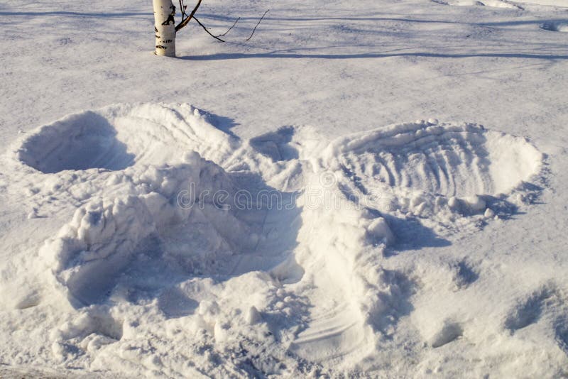 Children draw in the snow stock image. Image of real - 171992013