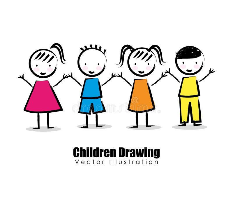 Children drawing design stock vector. Illustration of house - 46030232