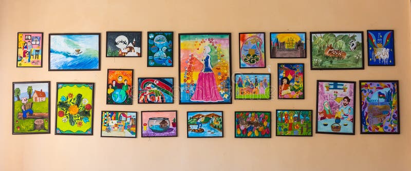 Children Drawing Exhibition Editorial Photography - Image of museum ...