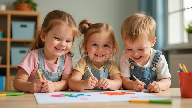 Children are Drawing with Pencil in Classroom Learning Art, Education ...