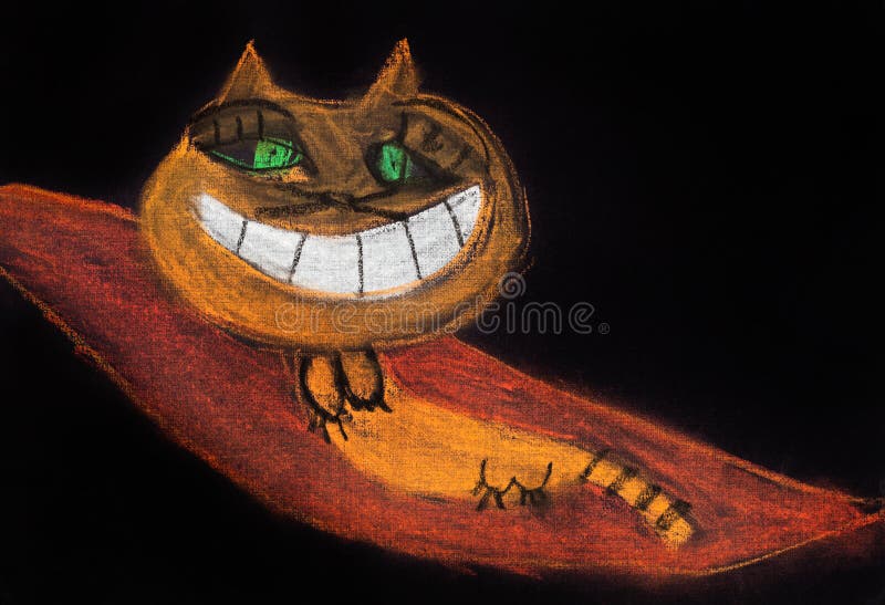 Children Drawing - Smiling Cat Stock Illustration - Illustration of ...