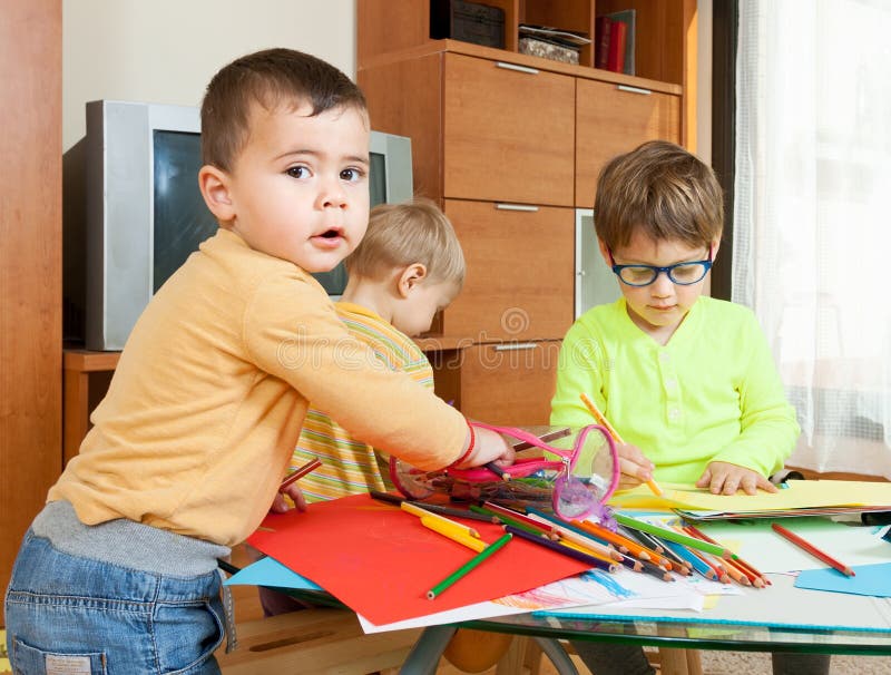 Children drawing stock photo. Image of pencil, education - 41600366