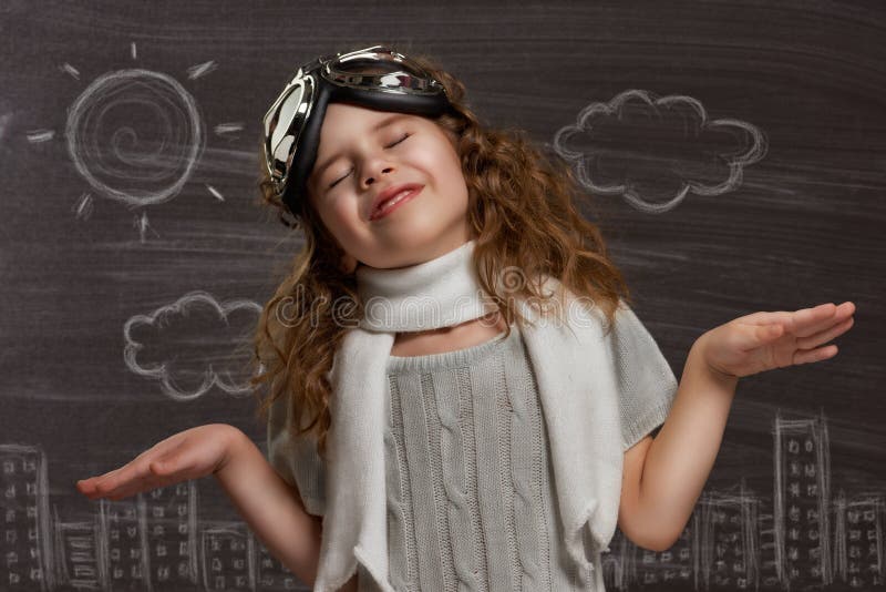Child dreamer stock photo. Image of aerospace, childhood - 35224072