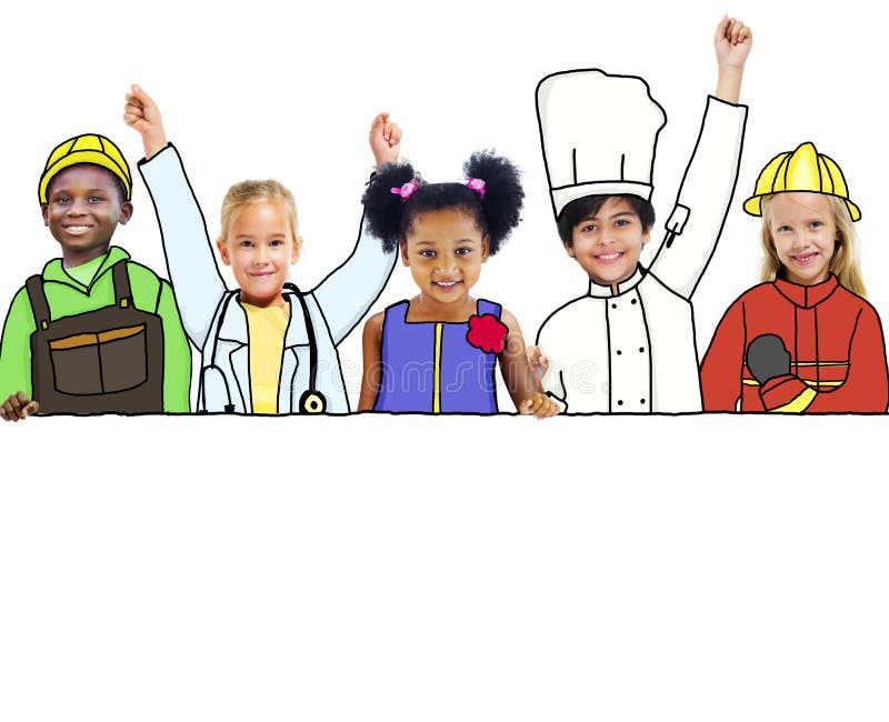 Children and Dream Job Concepts and Copy Space Stock Photo - Image of ...