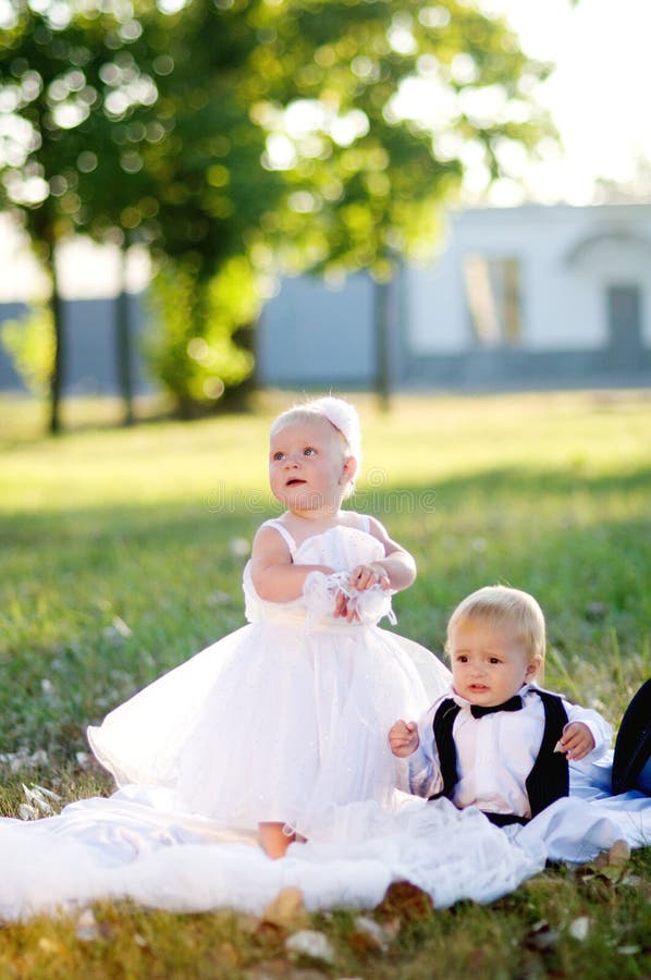 Children Dressed As Bride and Groom Stock Photo - Image of black, dress ...