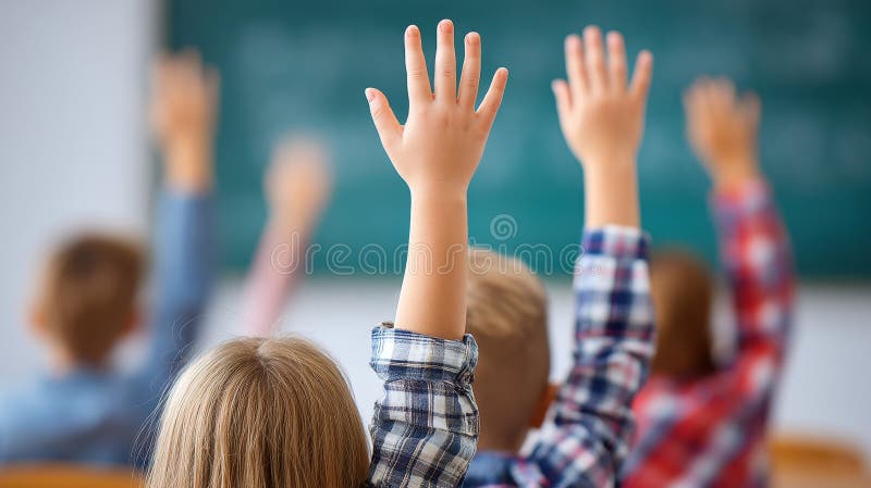 Children Eagerly Participate in Classroom Learning Students Actively ...