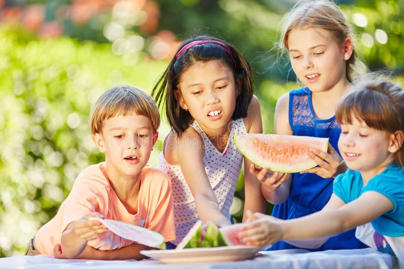 Multicultural Children Lie on Grass Stock Image - Image of nature ...