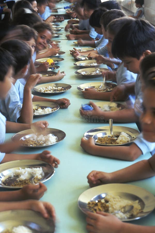 Children Eating in Refectory, Brazil. Editorial Stock Photo - Image of ...