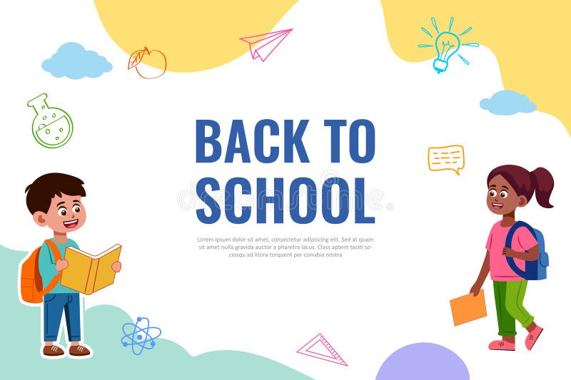 Children with Education Background for Back To School Concept Stock ...