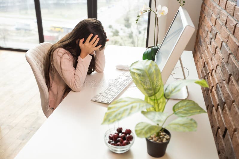 Children Education. Bored Student Tired of Learning Doing Homework ...