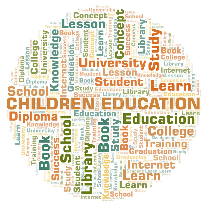 Children Education Word Cloud. Stock Illustration - Illustration of ...