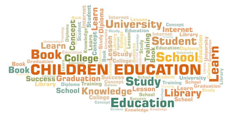 Children Education Word Cloud. Stock Illustration - Illustration of ...