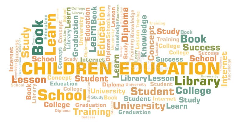 Children Education Word Cloud. Stock Illustration - Illustration of ...