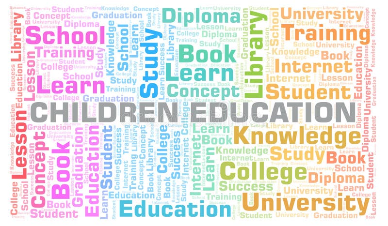 Children Education Word Cloud Stock Illustration - Illustration of ...