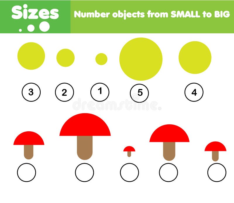 Children Educational Game. Learning Sizes Stock Illustration ...