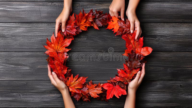 Autumn Craft Activity for Children with Leaves Stock Illustration ...
