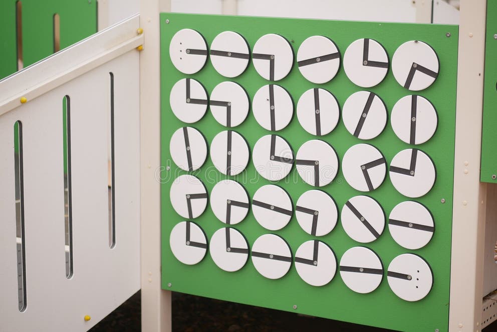 Children Engage with Interactive Clock Display in Playground Stock ...