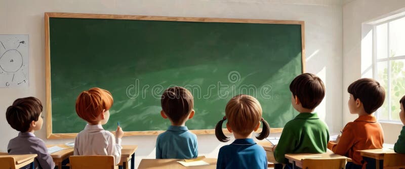 Children Engaged in Classroom Learning Stock Illustration ...