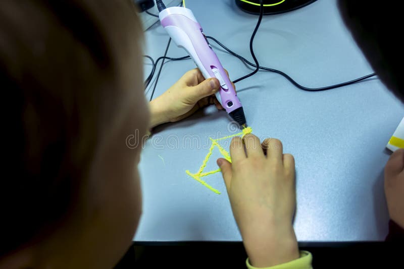 Children are Engaged in Creativity with 3D Pen Stock Image - Image of ...