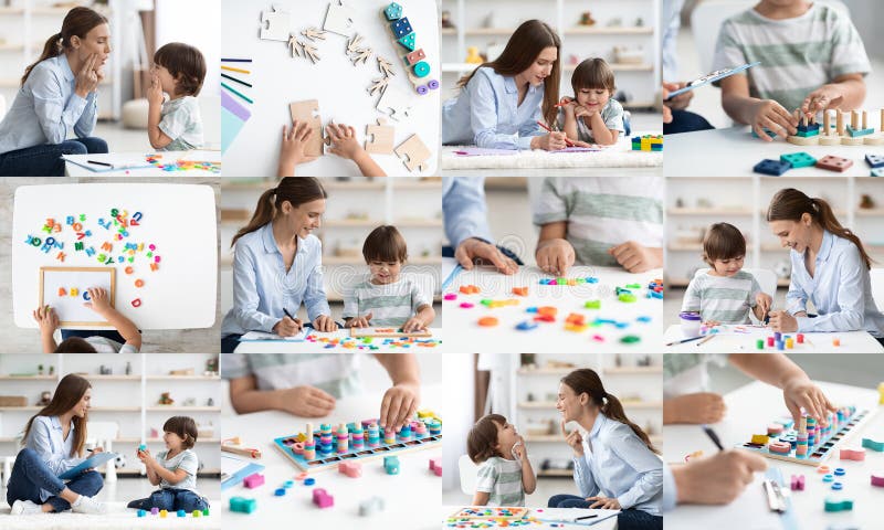 Children Engaged in Playful Learning Activities with Teachers in Classroom Stock Photo - Image ...