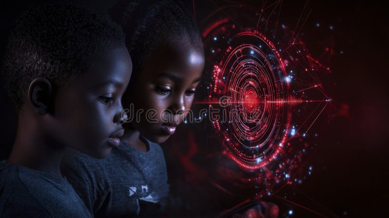 Children Engaged in Technology Exploration Digital Realm Visual Art ...