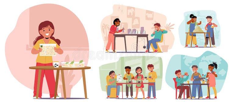 Kids Teamwork School Stock Illustrations – 2,694 Kids Teamwork School ...