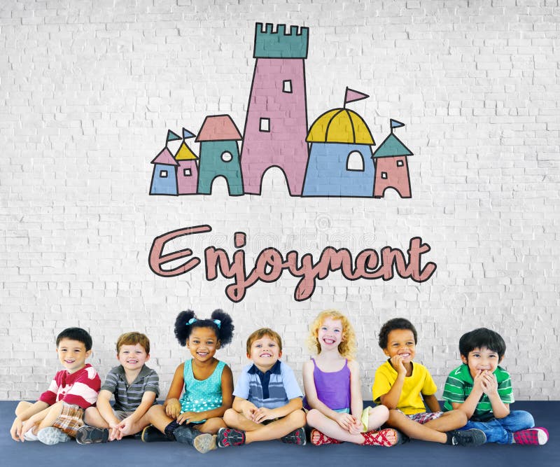 Children Enjoy Castle Joyful Concept Stock Image - Image of ethnicity ...