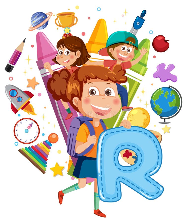 Children Enjoying Educational Stock Vector - Illustration of childhood ...