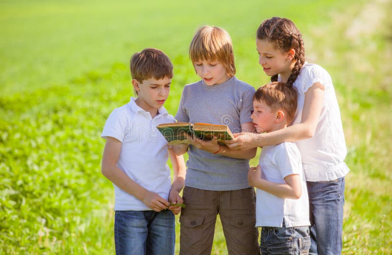 Children enjoying reading stock image. Image of happiness - 43342683