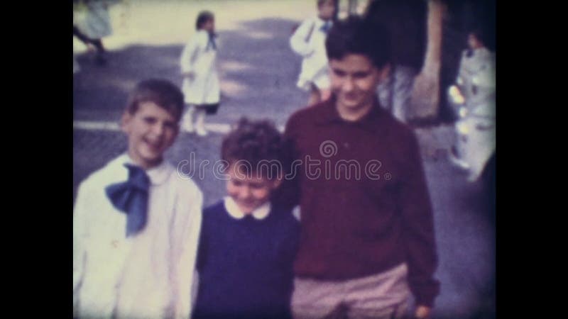 Children Exit Elementary School 1962 Stock Footage - Video of vintage ...