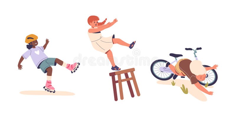 Children Experiencing Falls while Engaged in Activities Like Roller ...
