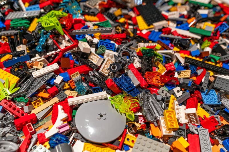 Colorful Assortment of Building Blocks Scattered on a Table at a ...