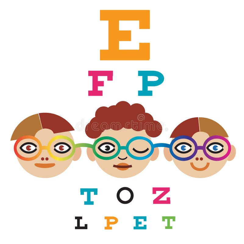 Children at the Eye Doctor. Stock Vector - Illustration of doctor ...