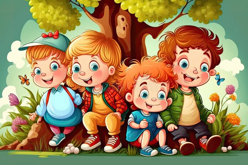 Children from fables stock illustration. Illustration of father - 271685132