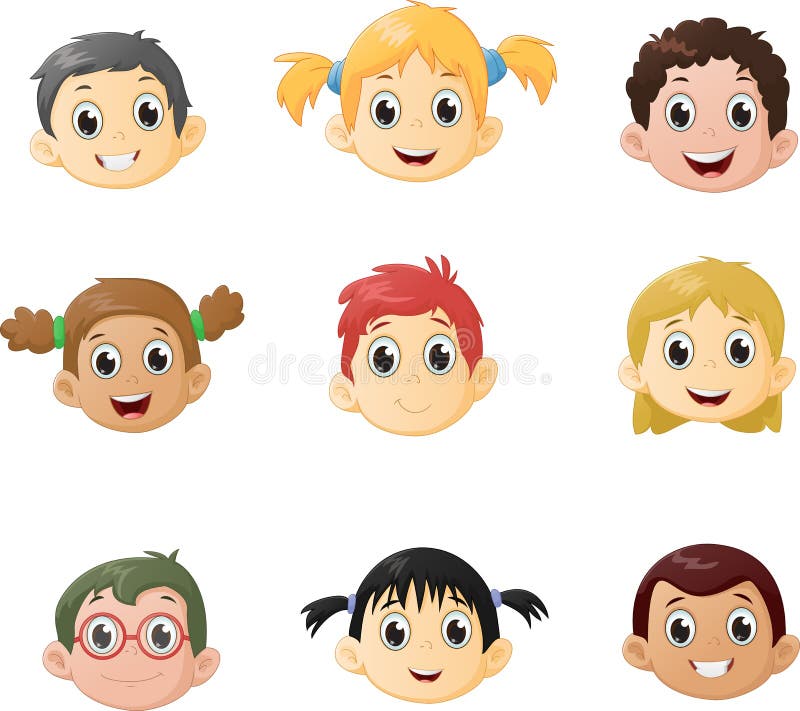 Children face collection stock vector. Illustration of healthy - 74888223