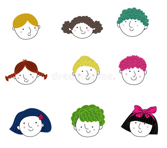 Children face set stock vector. Illustration of happy - 43223540