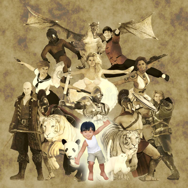 Children Fantasy Book stock illustration. Illustration of dreaming ...