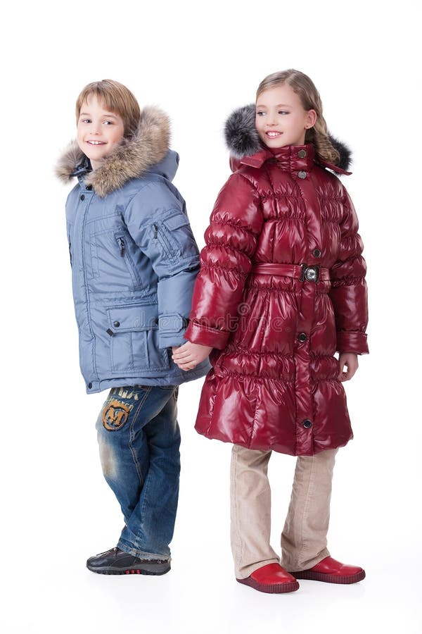 Children in winter clothes stock photo. Image of babies - 34667134
